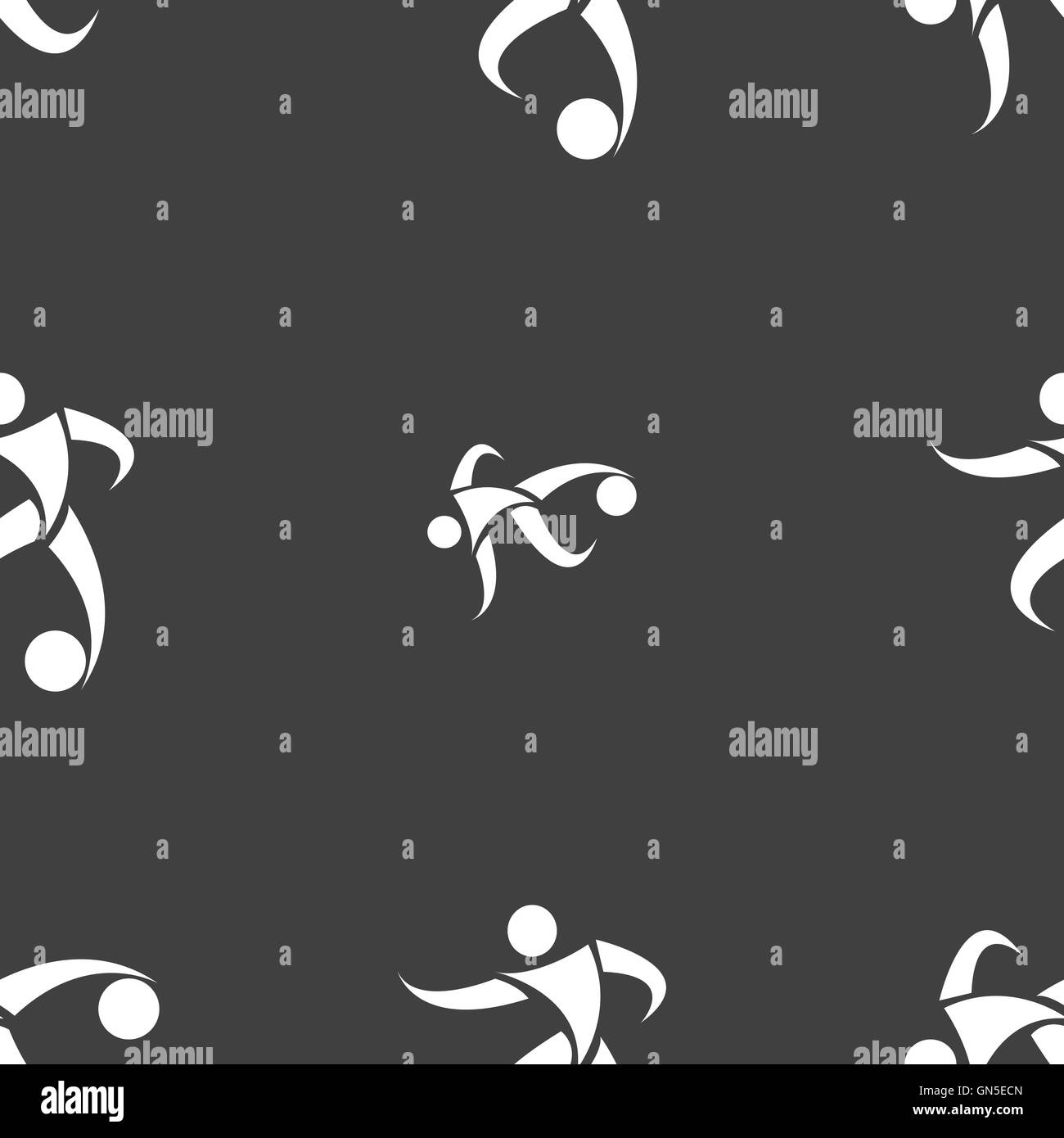 football player icon sign. Seamless pattern on a gray background ...