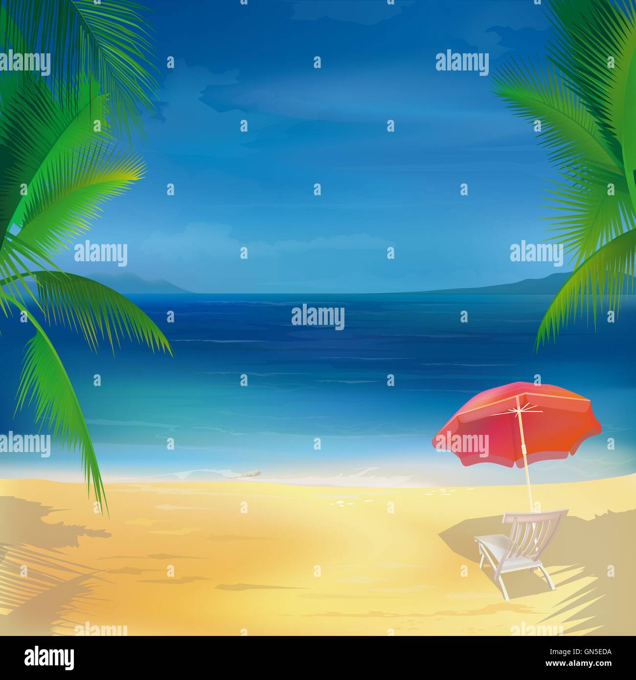 Beach beachfront Stock Vector Images - Alamy