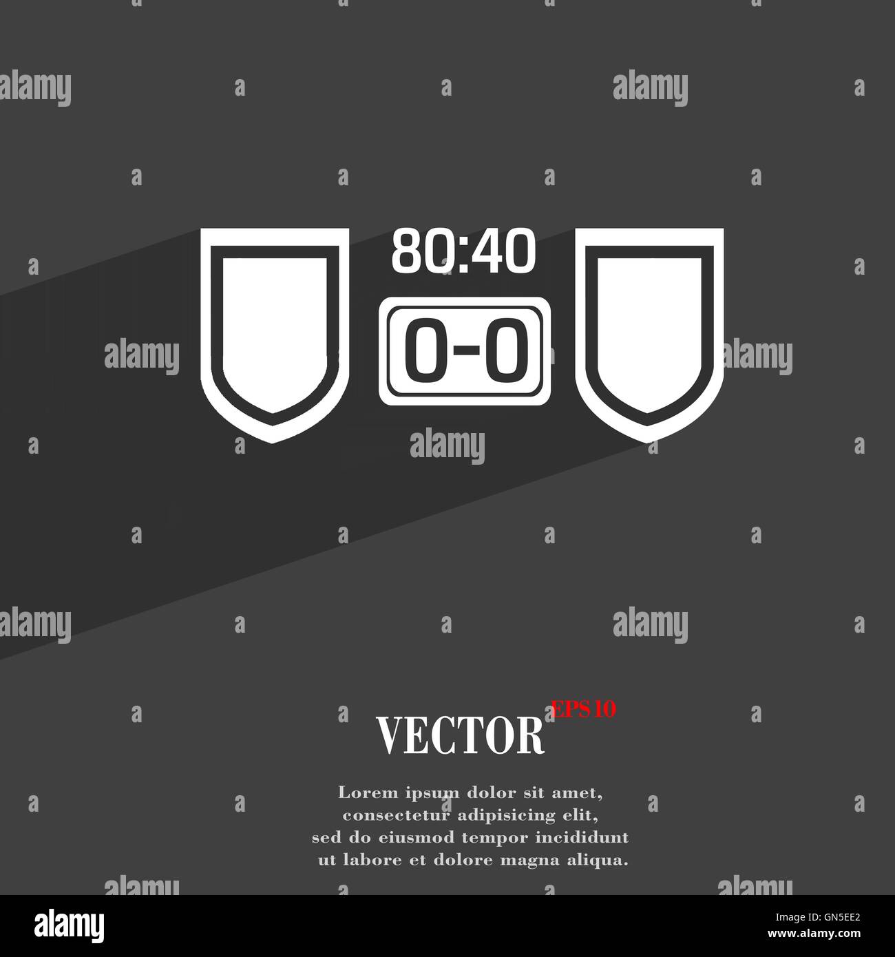 Scoreboard symbol Flat modern web design with long shadow and space for ...