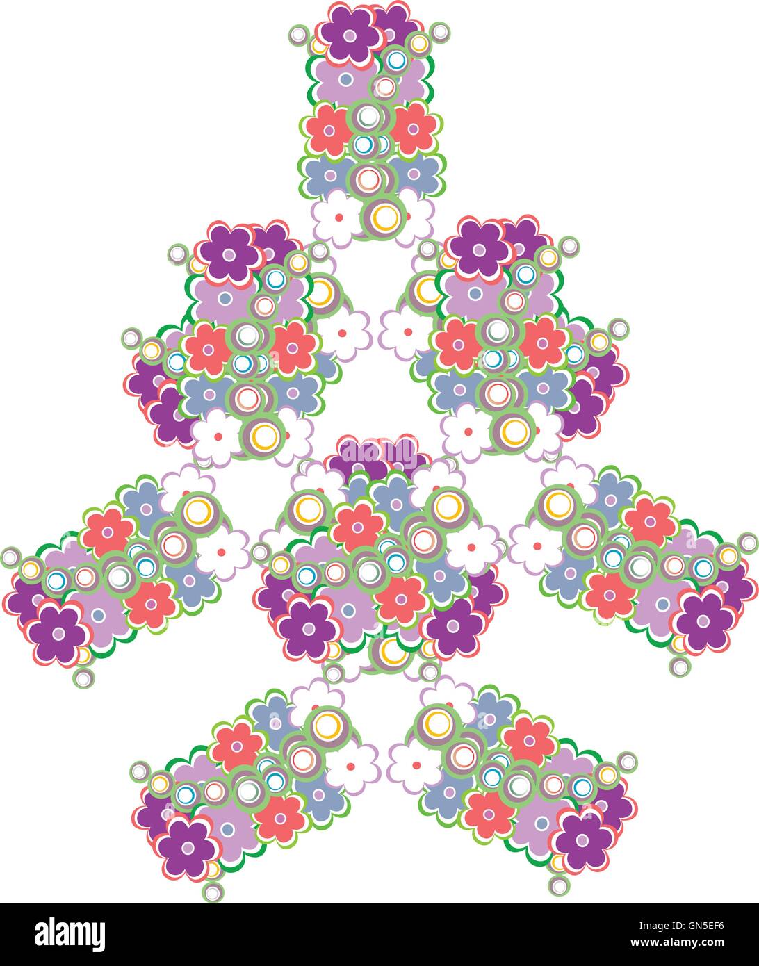 abstract tree made from cute flowers vector background Stock Vector ...