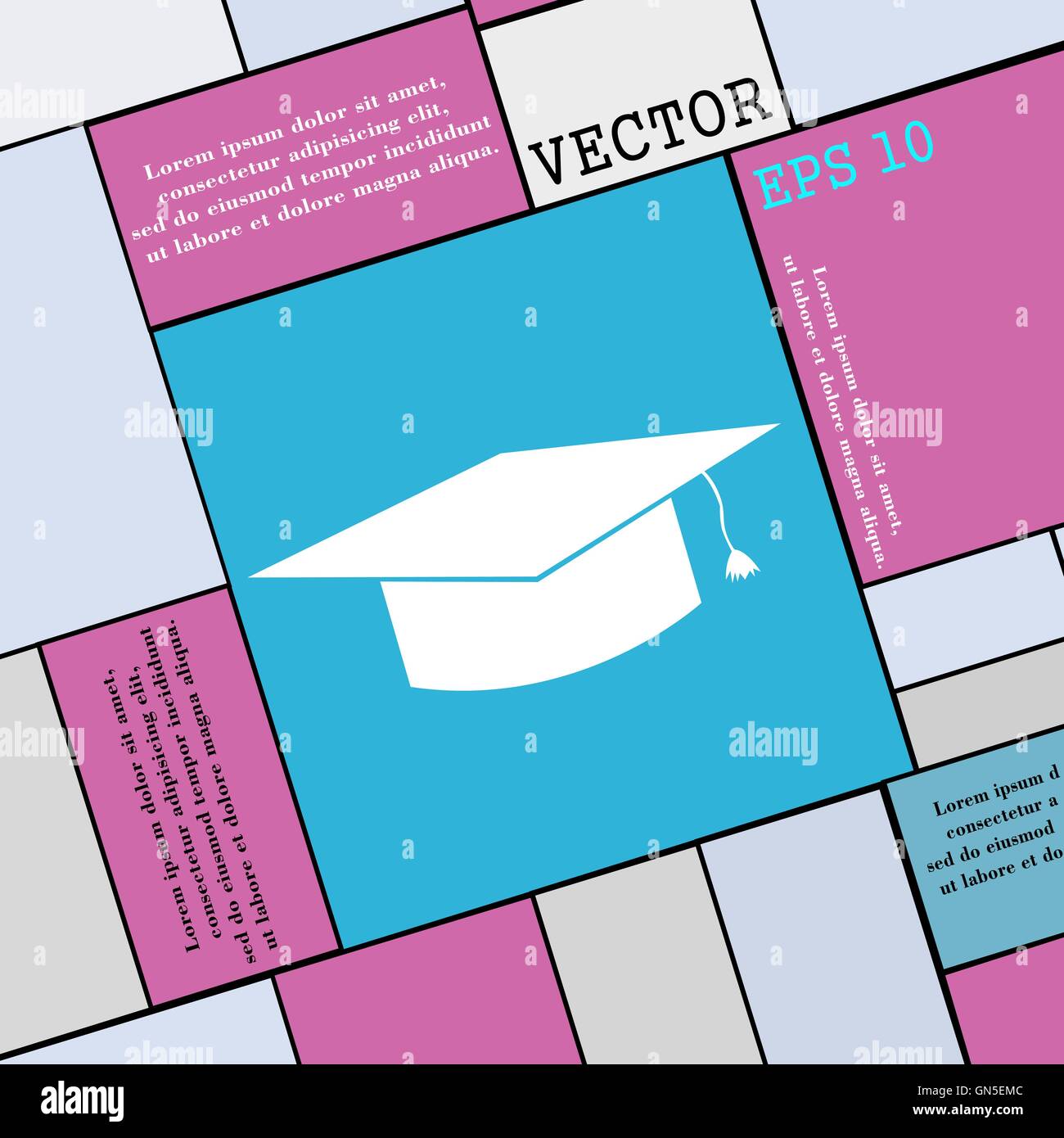 Graduation cap icon sign. Modern flat style for your design. Vector ...