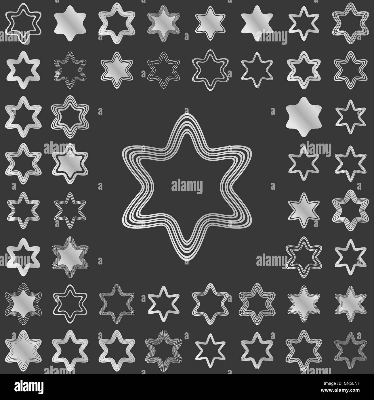 Silver line star icon design set Stock Vector Image & Art - Alamy