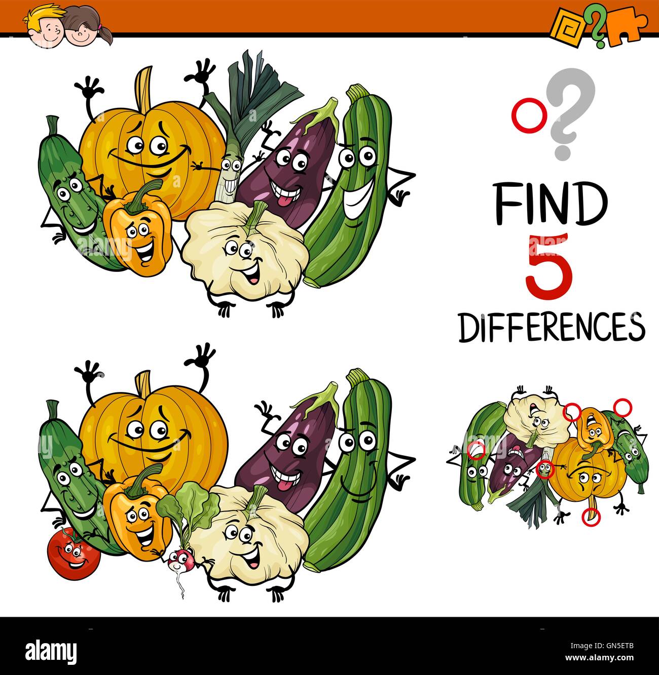 find the differences task Stock Vector Image & Art - Alamy