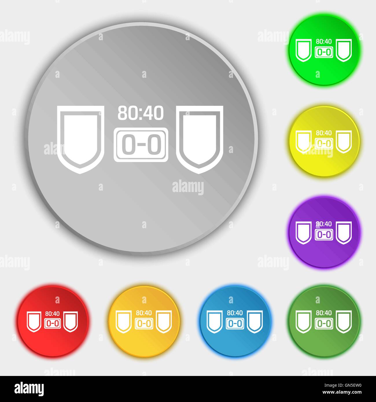 Scoreboard icon sign. Symbol on eight flat buttons. Vector Stock Vector ...