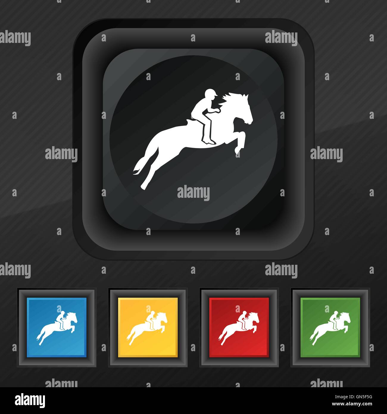 Horse race. Derby. Equestrian sport. Silhouette of racing horse icon ...