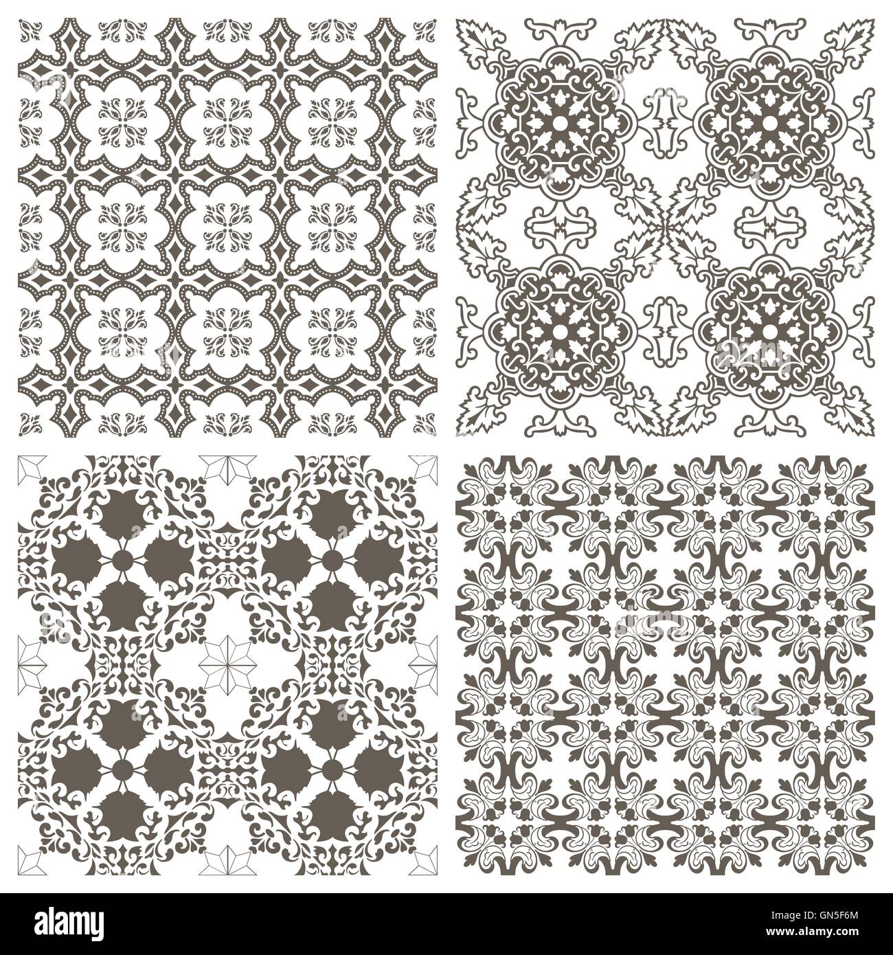 Seamless vintage vector tile background collection Stock Vector Image ...