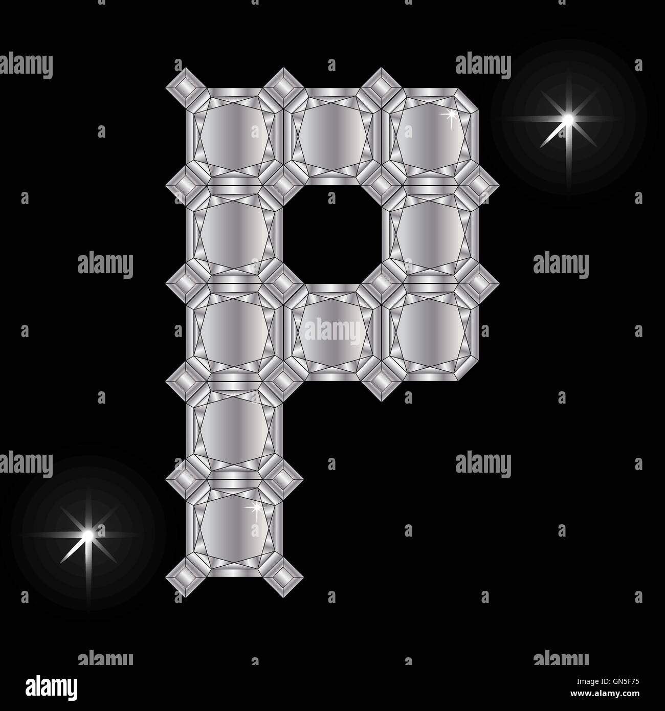 Metal letter P. Gemstone. Geometric shapes Stock Vector Image & Art - Alamy