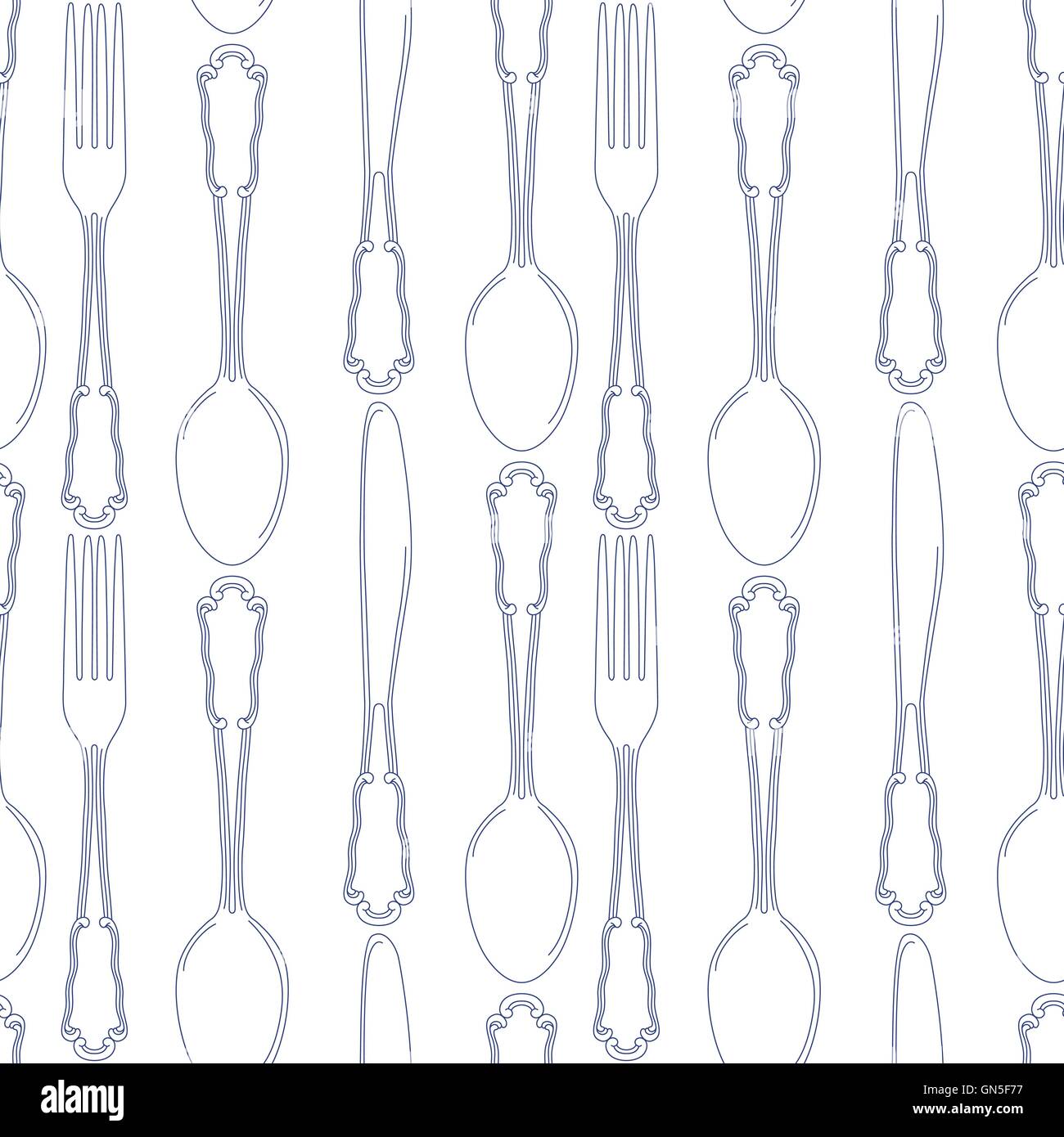 Antique cutlery drawing hi-res stock photography and images - Alamy