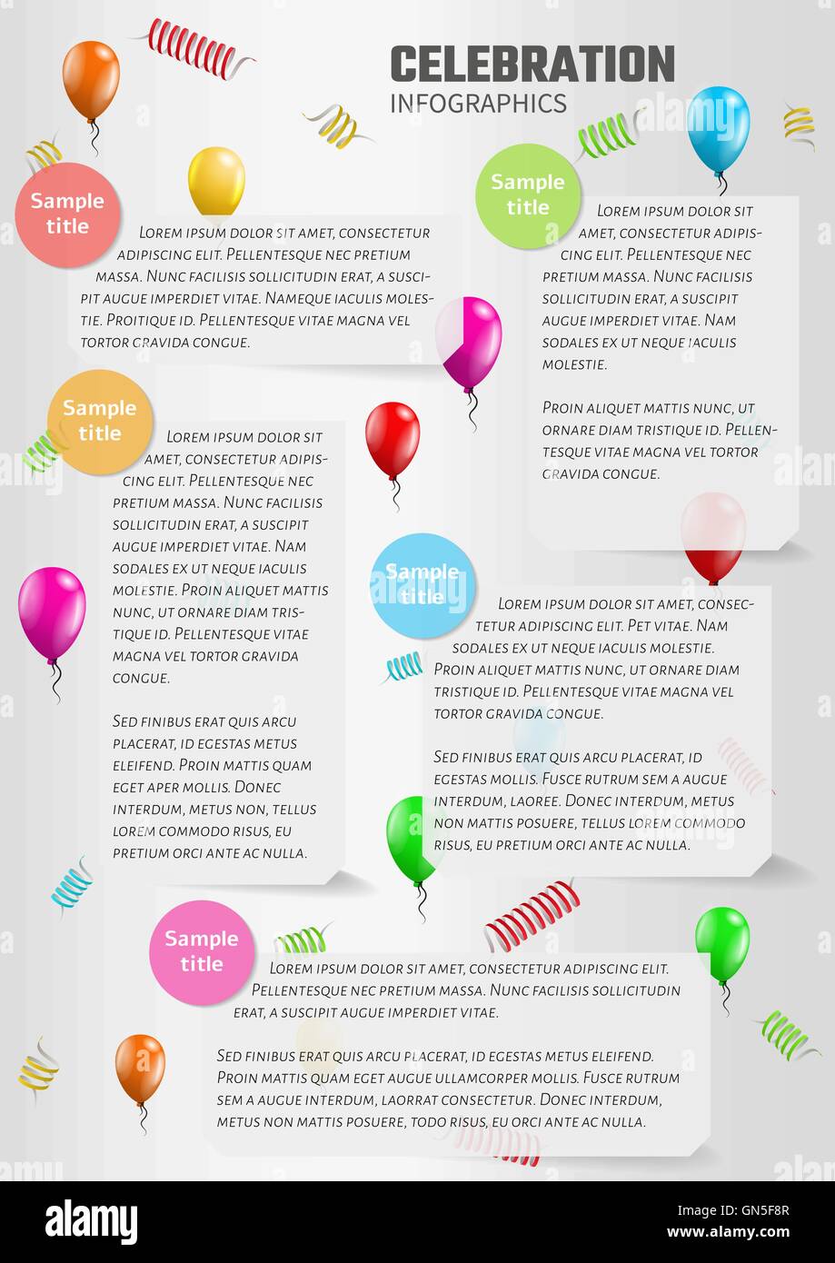 celebration infographics with balloons Stock Vector Image & Art - Alamy