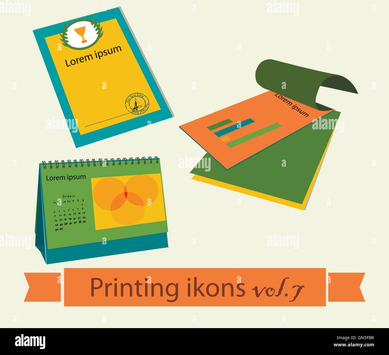 Print icons set7 Stock Vector Image & Art - Alamy