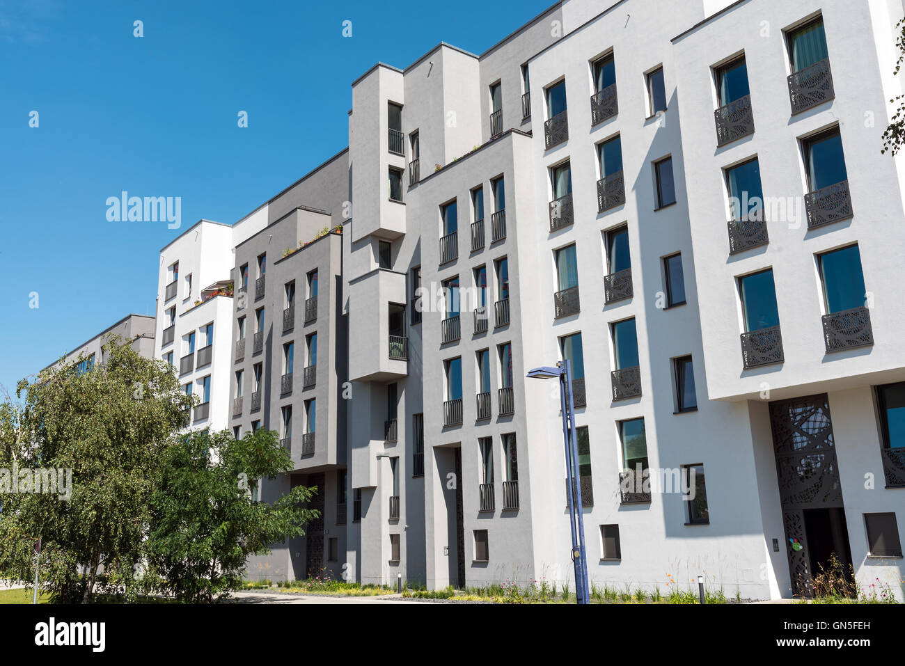 New block of apartments seen in Berlin, Germany Stock Photo - Alamy