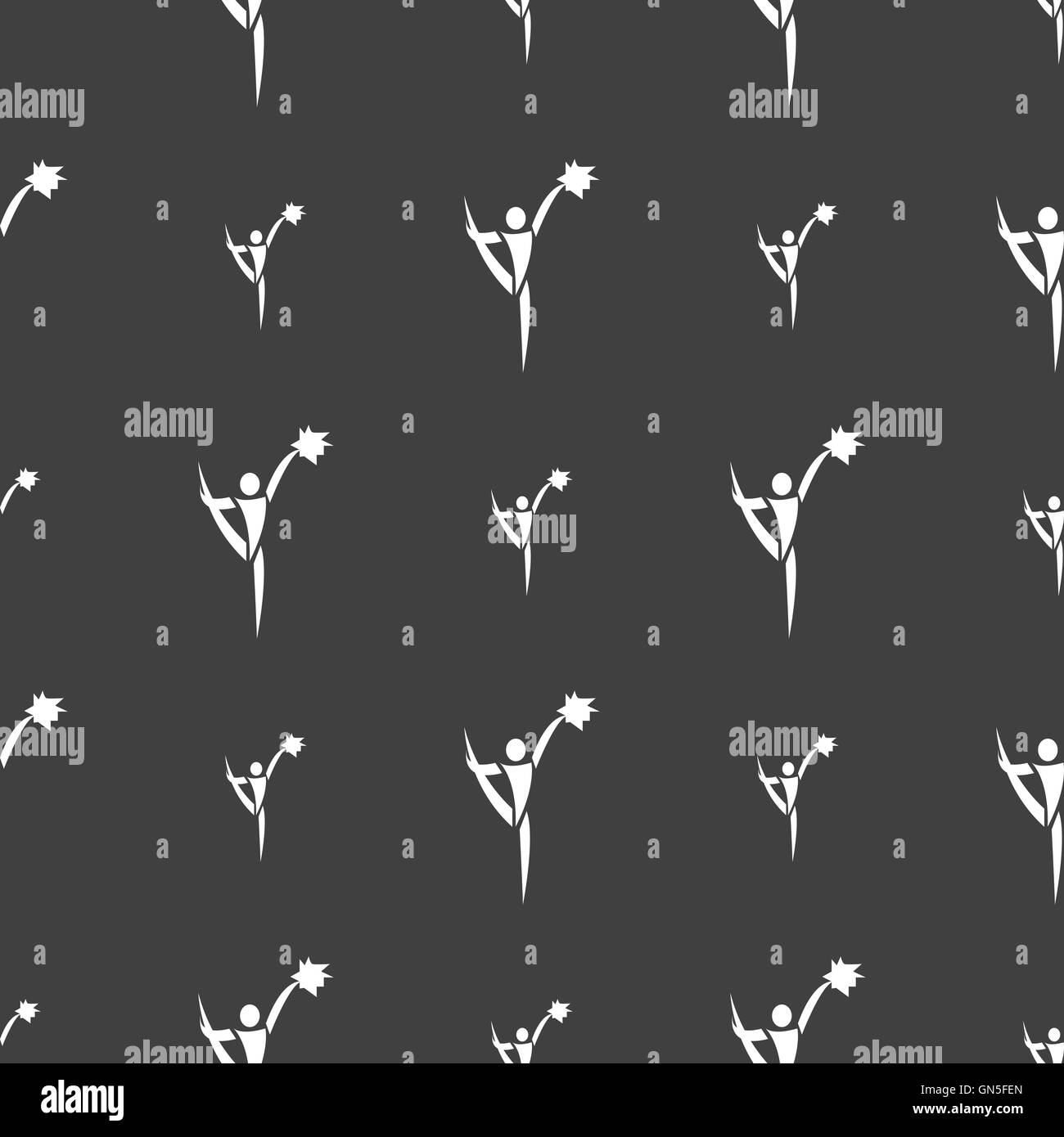 cheerleader icon sign. Seamless pattern on a gray background. Vector ...