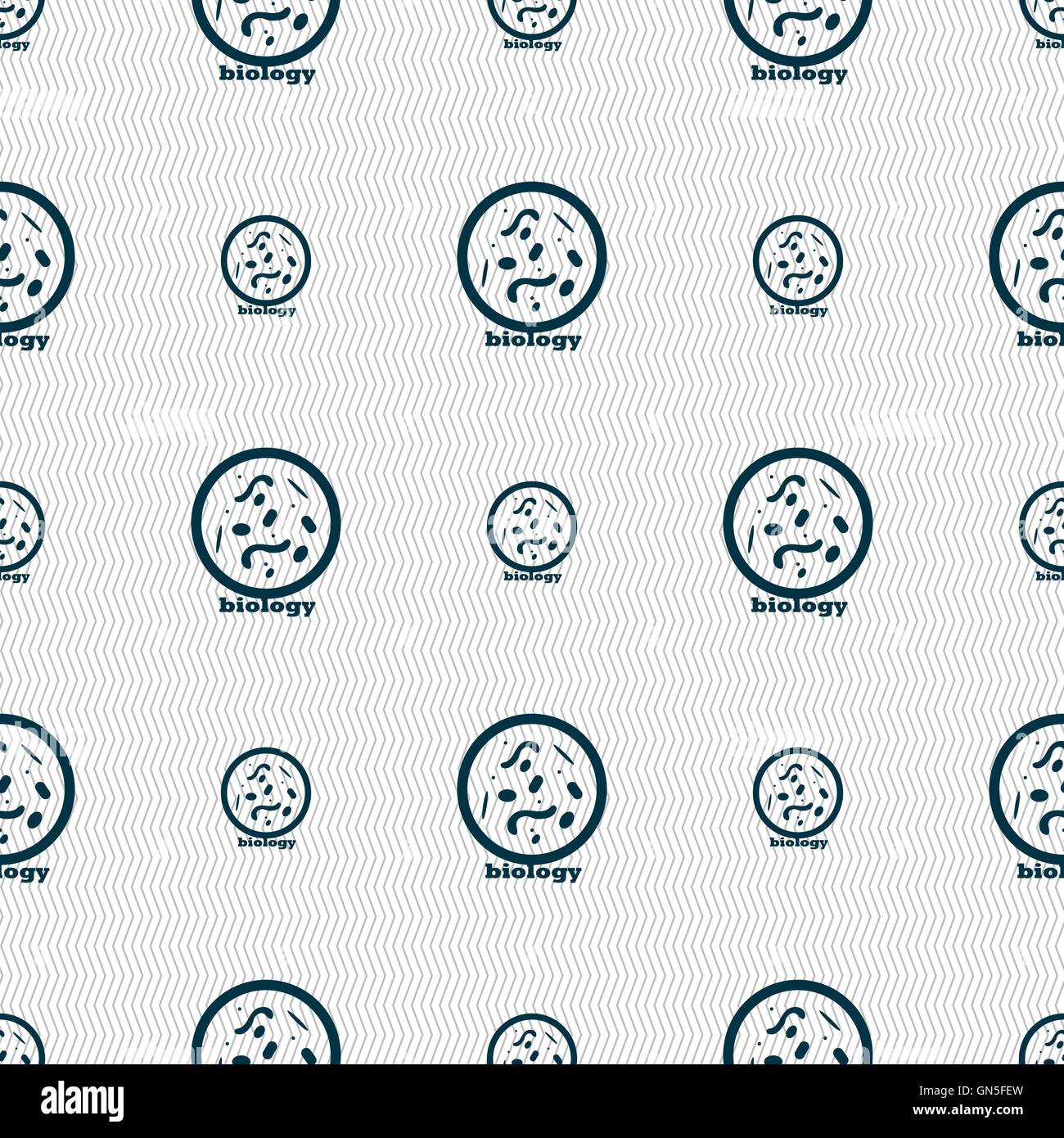 bacteria and virus disease, biology cell under microscope icon sign ...