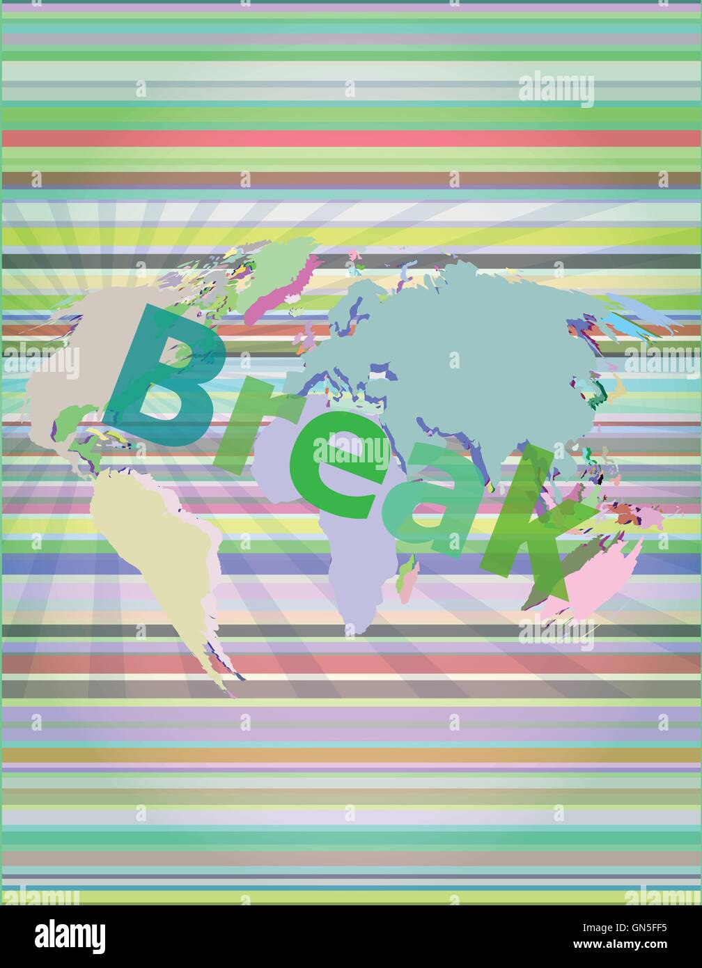 The word break on digital screen, business concept vector illustration ...