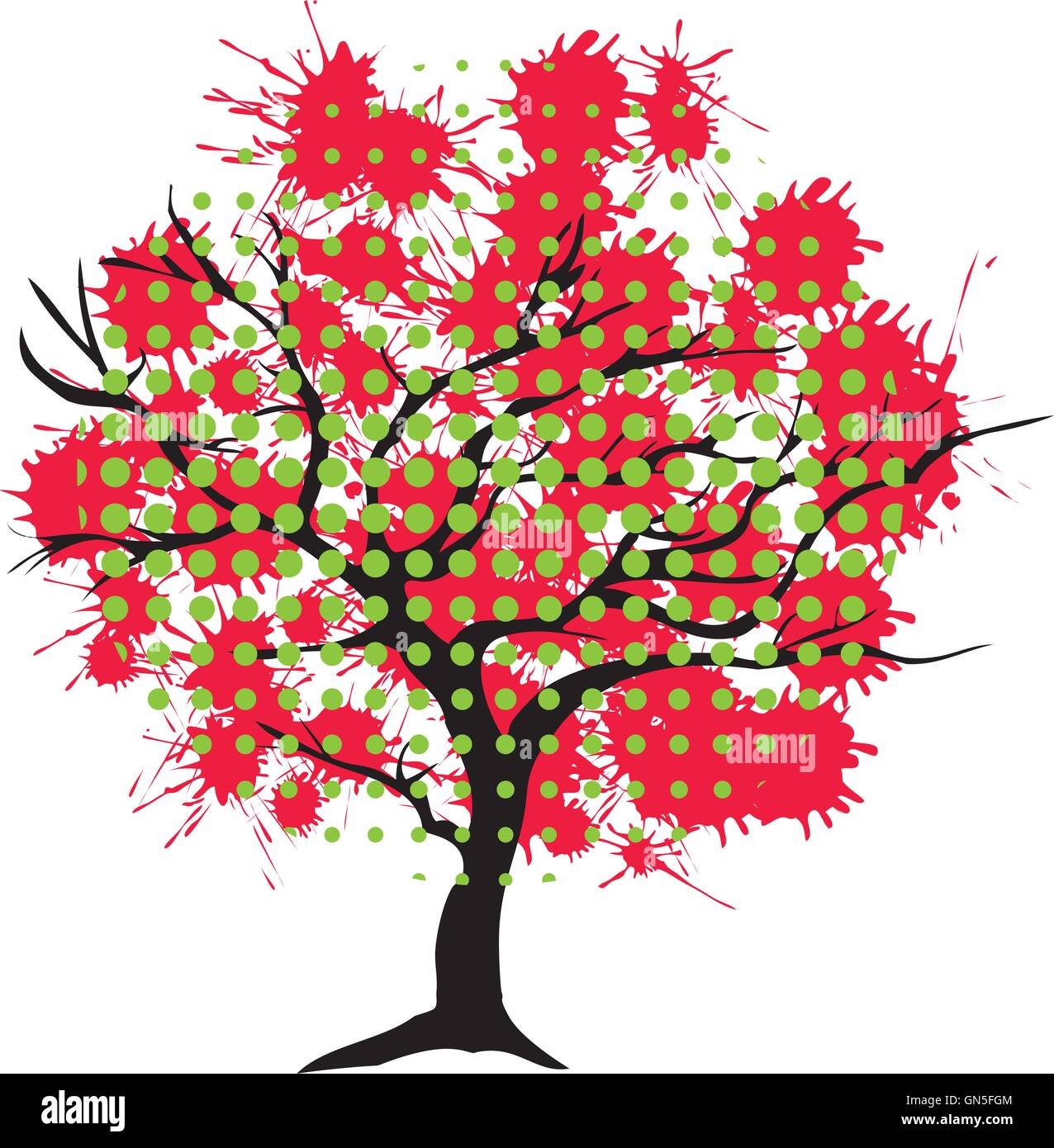 New plant old tree Stock Vector Images - Alamy