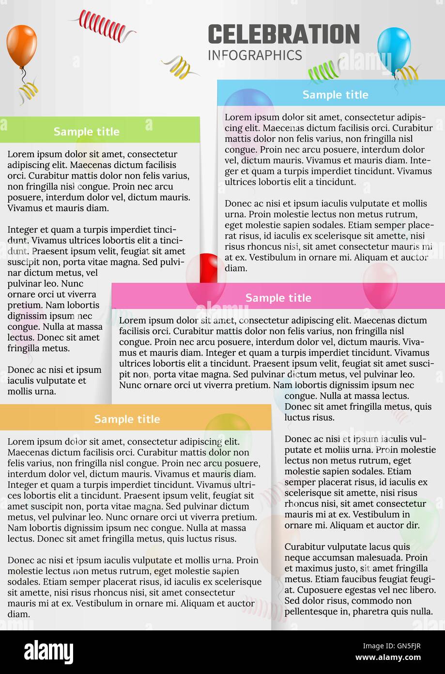 celebration infographics with balloons Stock Vector Image & Art - Alamy