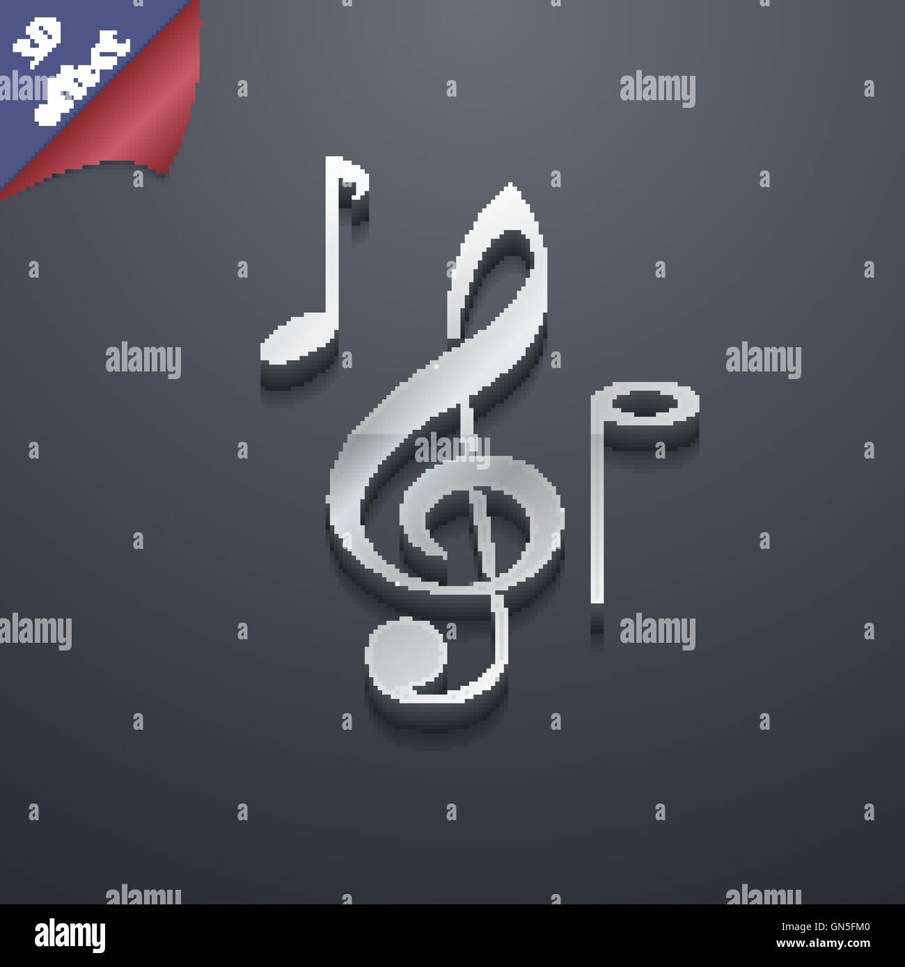 musical notes icon symbol. 3D style. Trendy, modern design with space ...