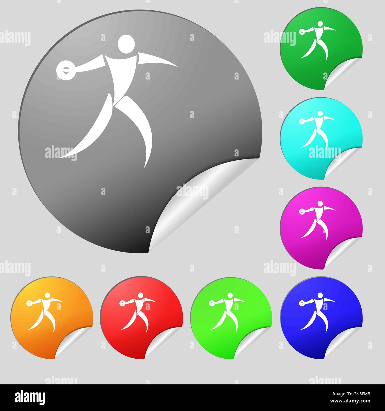 Discus thrower vector set hi-res stock photography and images - Alamy