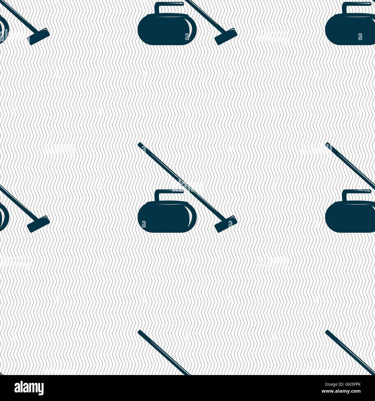 The stone for curling icon sign. Seamless pattern with geometric ...