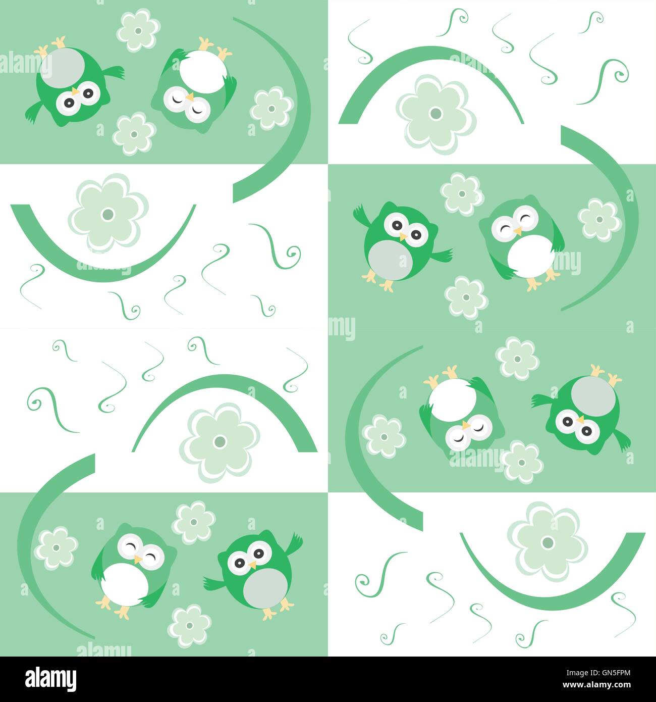 Cute seamless flower owl background pattern Stock Vector Image & Art ...