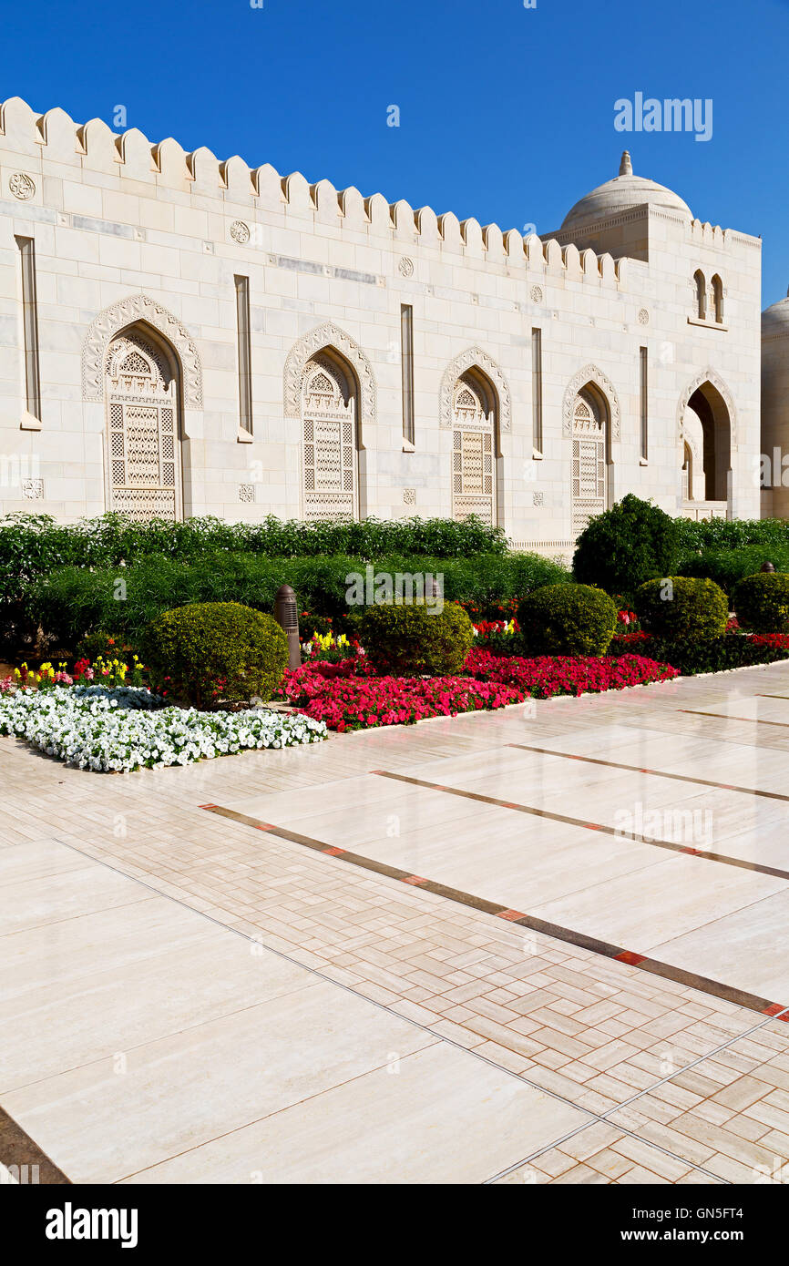 minaret and religion in clear sky in oman muscat the old mosque Stock ...