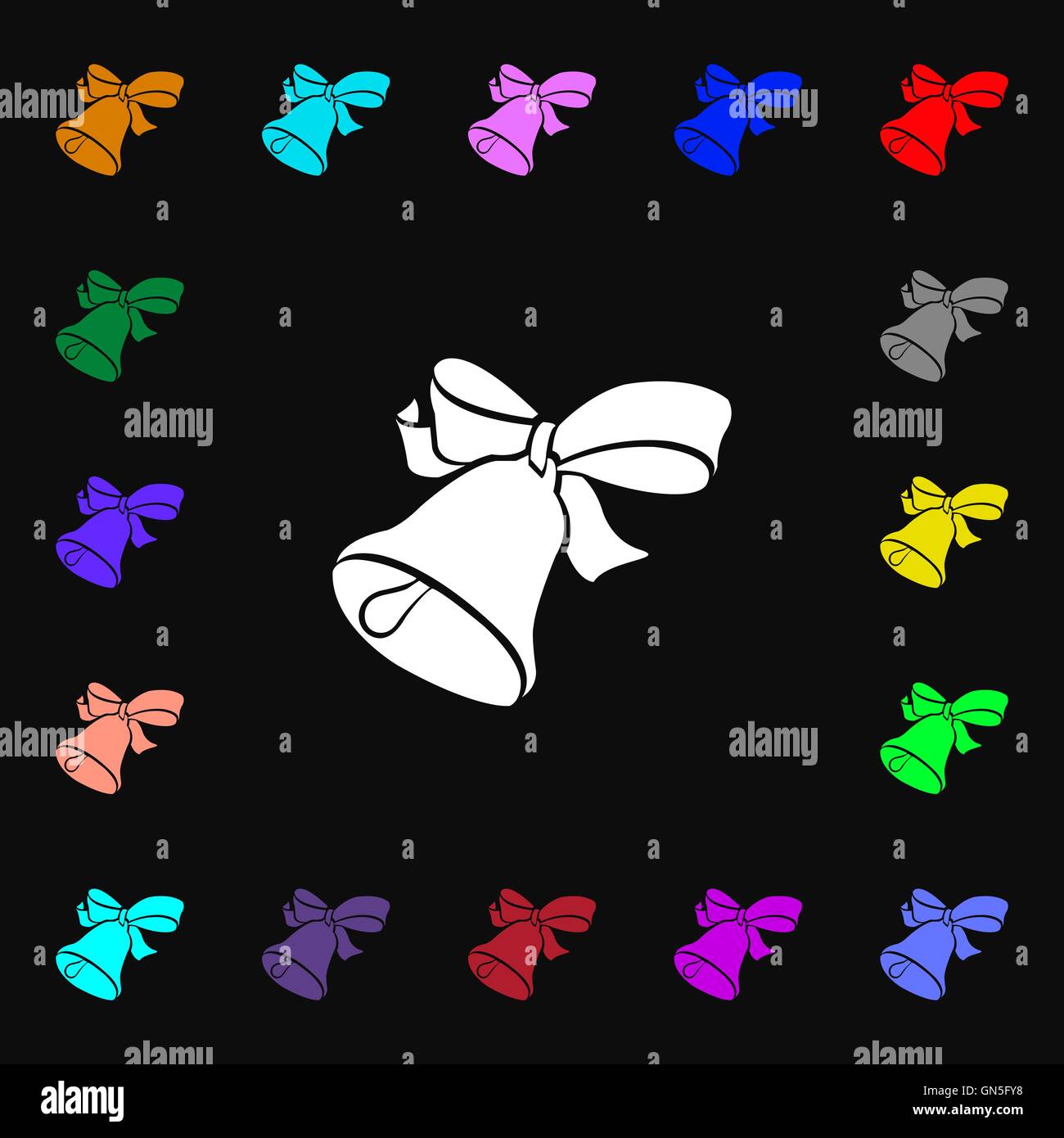 bell icon sign. Lots of colorful symbols for your design. Vector Stock ...