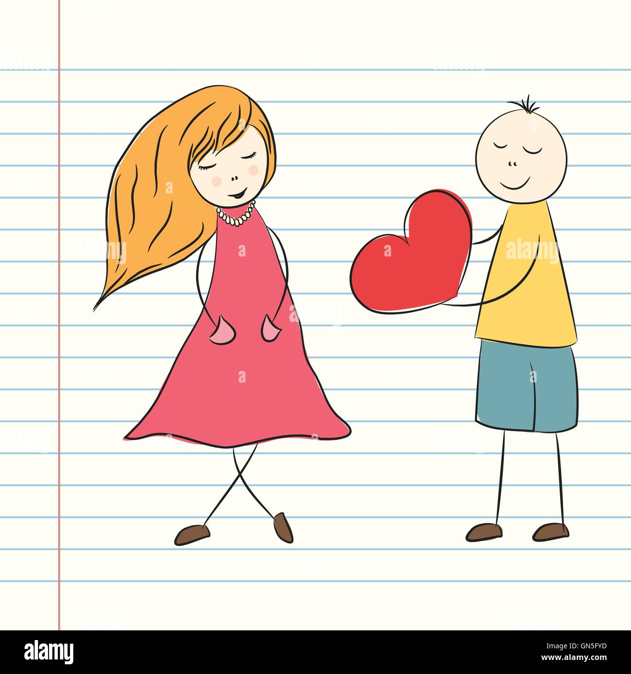 Girl kiss boyfriend Stock Vector Images - Alamy