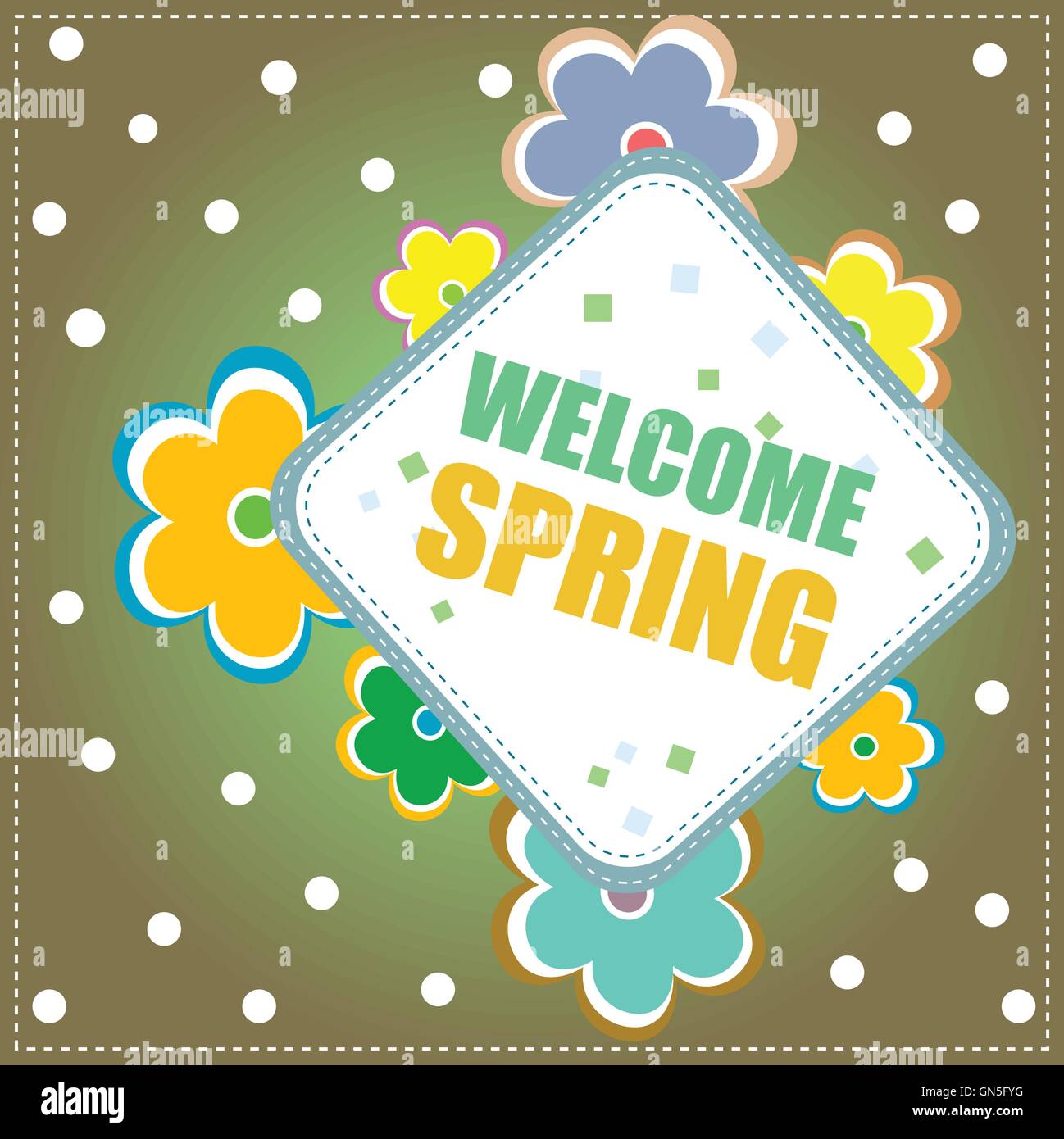 Welcome Spring Holiday Card. Welcome Spring Vector. Welcome Spring ...