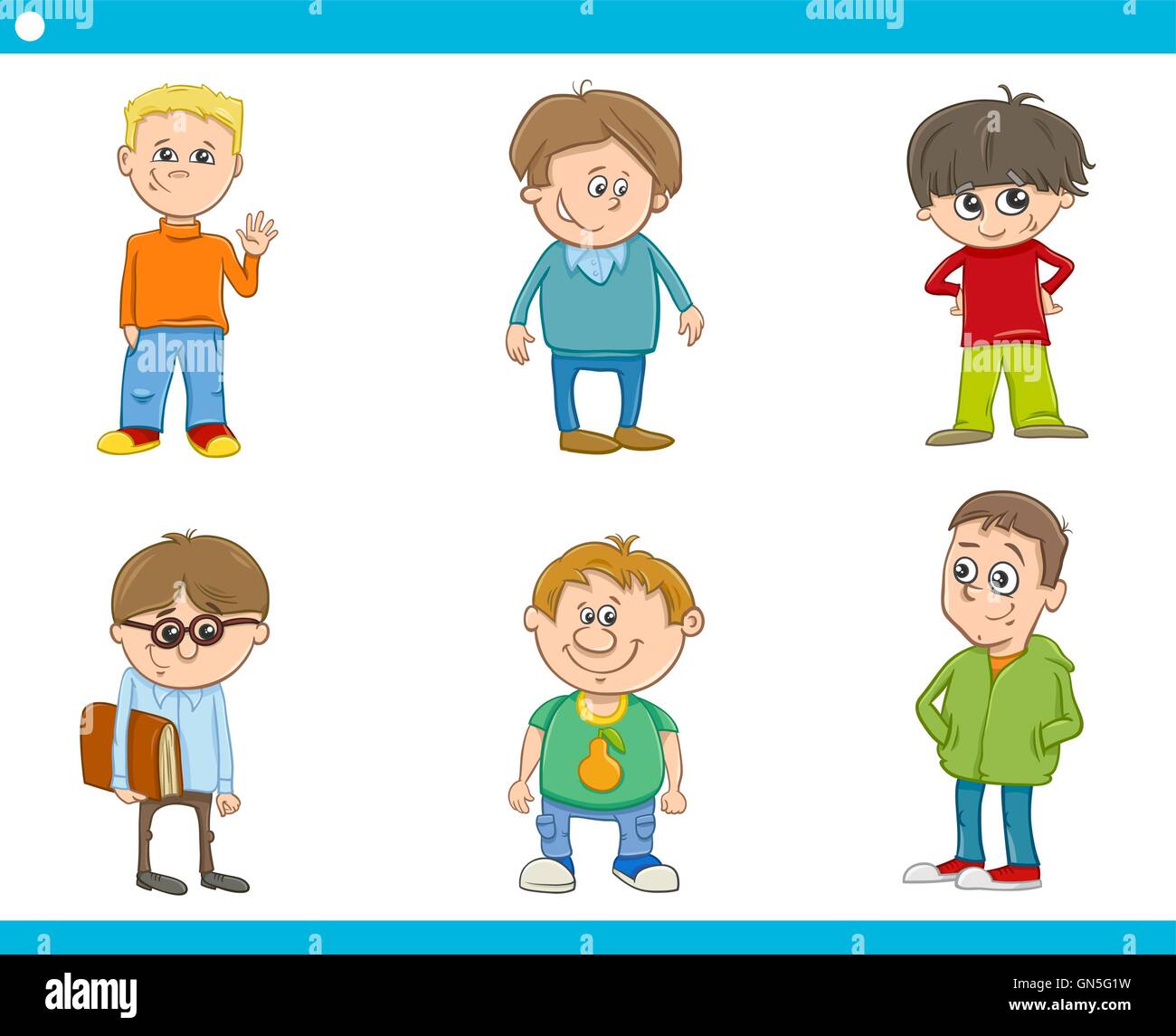 kid boys characters cartoon set Stock Vector Image & Art - Alamy