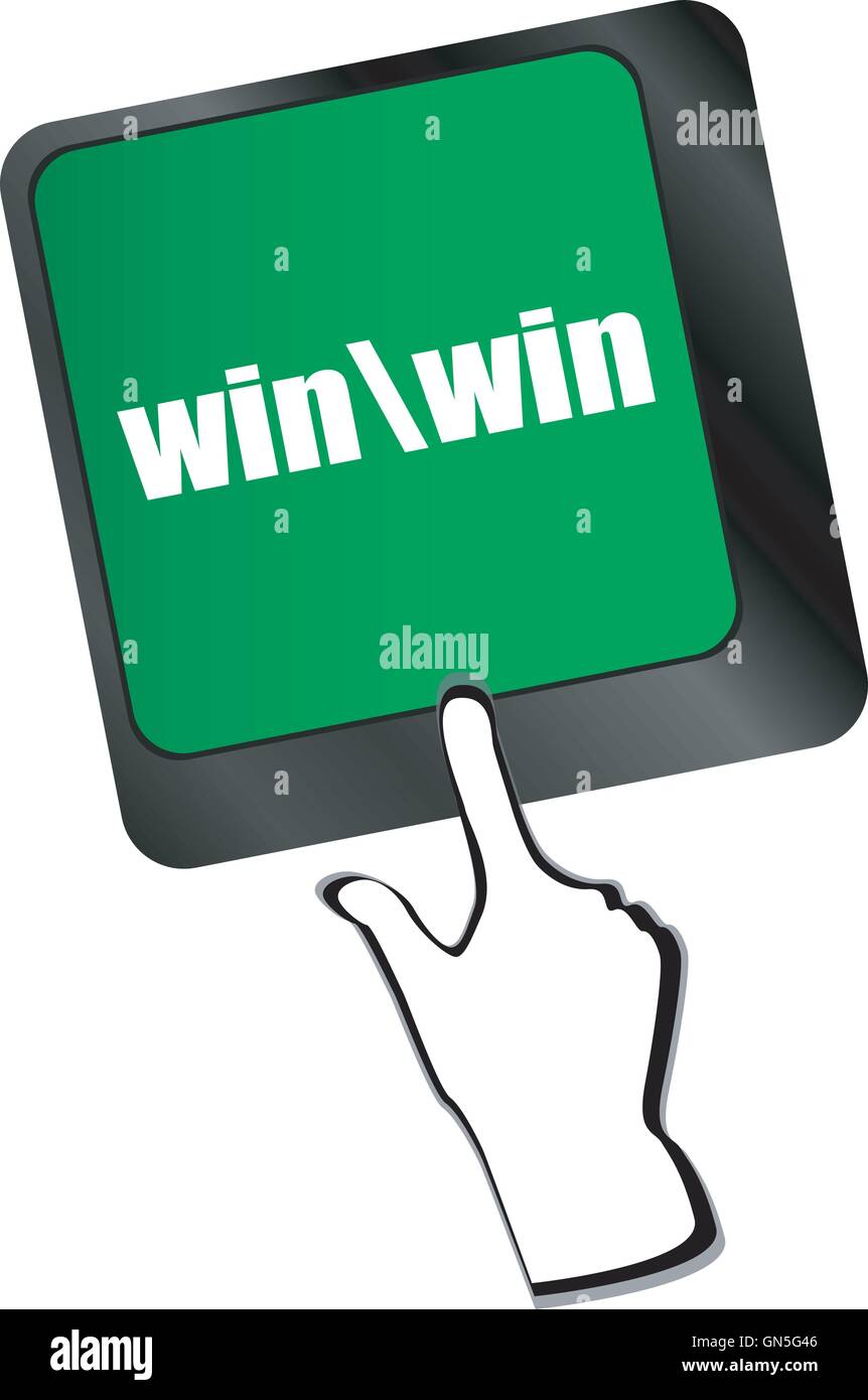 Finger on enter key computer Stock Vector Images - Alamy