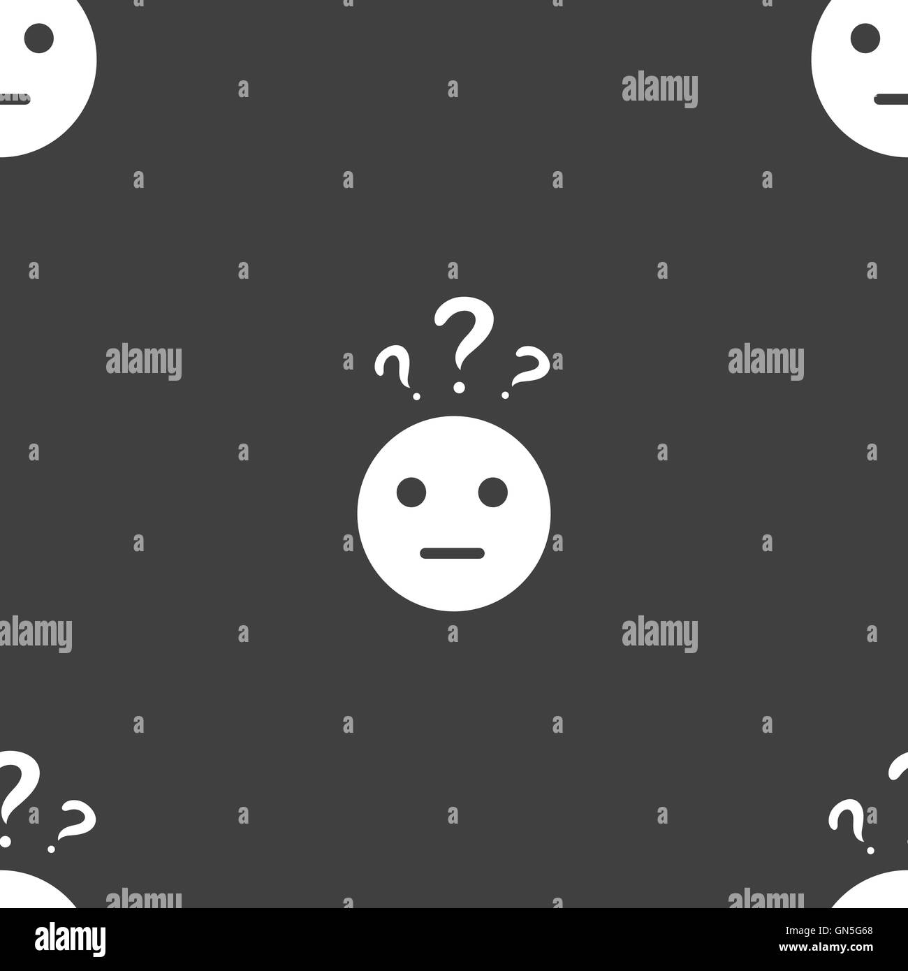 question mark and man, incomprehension icon sign. Seamless pattern on a ...