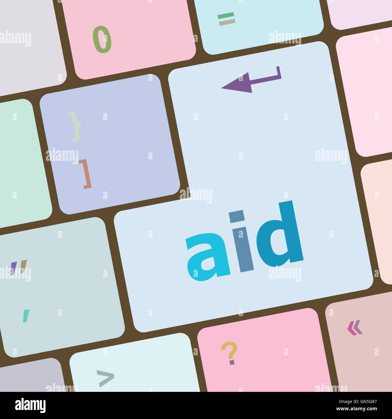 aid word with key on enter keyboard vector illustration Stock Vector ...