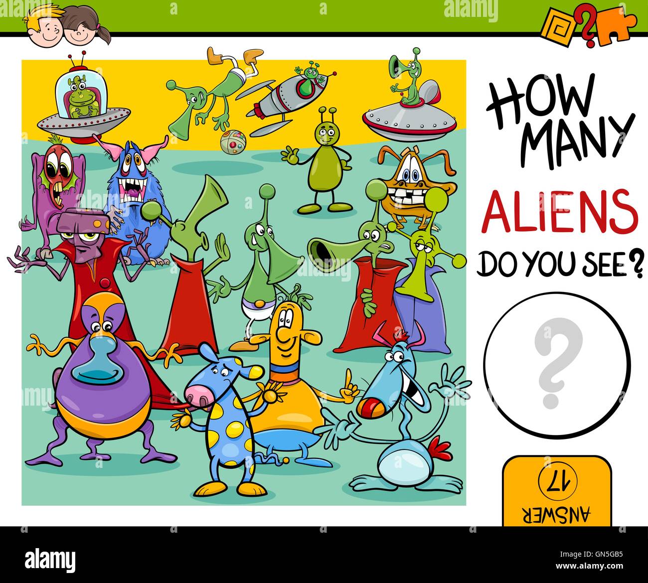 counting aliens task for kids Stock Vector Image & Art - Alamy
