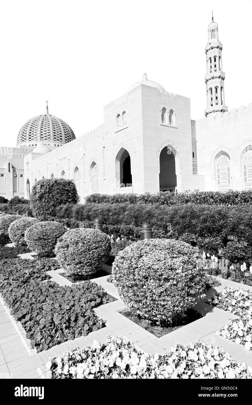 minaret and religion in clear sky in oman muscat the old mosque Stock ...