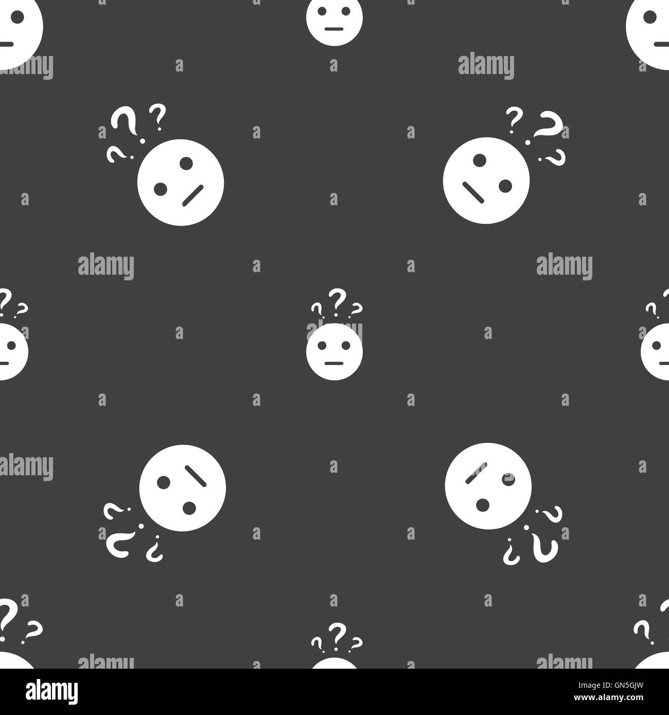 question mark and man, incomprehension icon sign. Seamless pattern on a ...