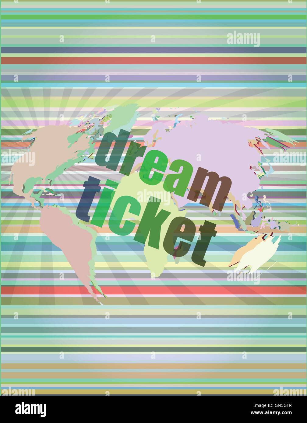 business concept: words dream ticket on digital screen vector ...