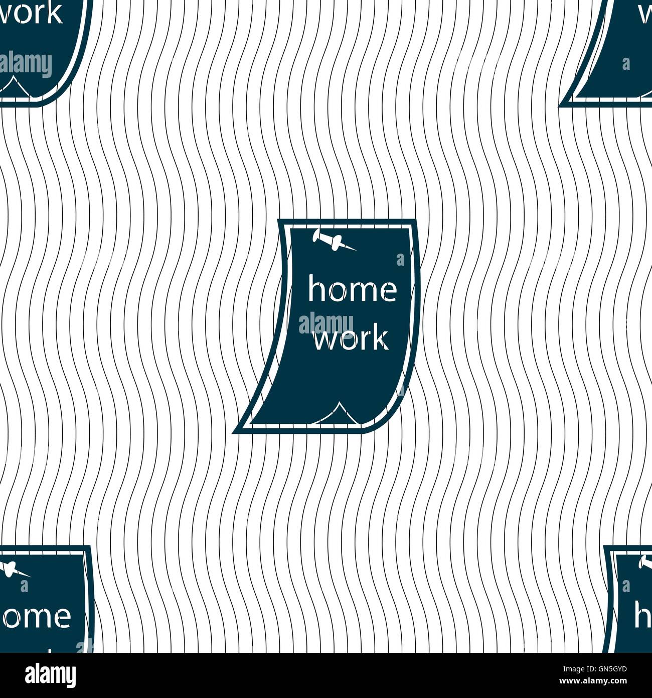 Homework icon sign. Seamless pattern with geometric texture. Vector ...