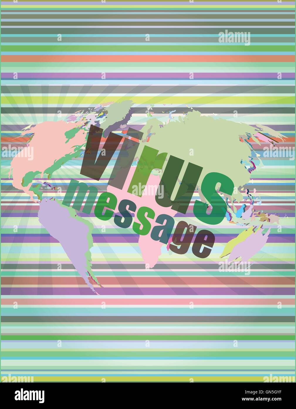 internet concept: words virus message on digital screen vector ...