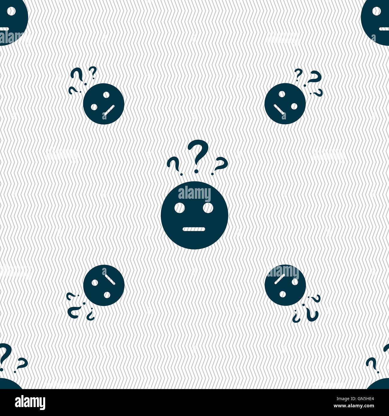 question mark and man, incomprehension icon sign. Seamless pattern with ...