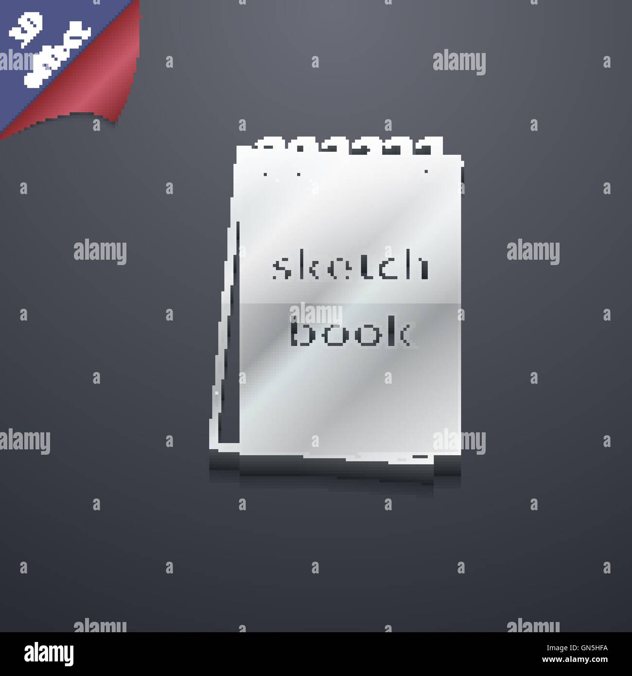 Sketchbook icon symbol. 3D style. Trendy, modern design with space for ...