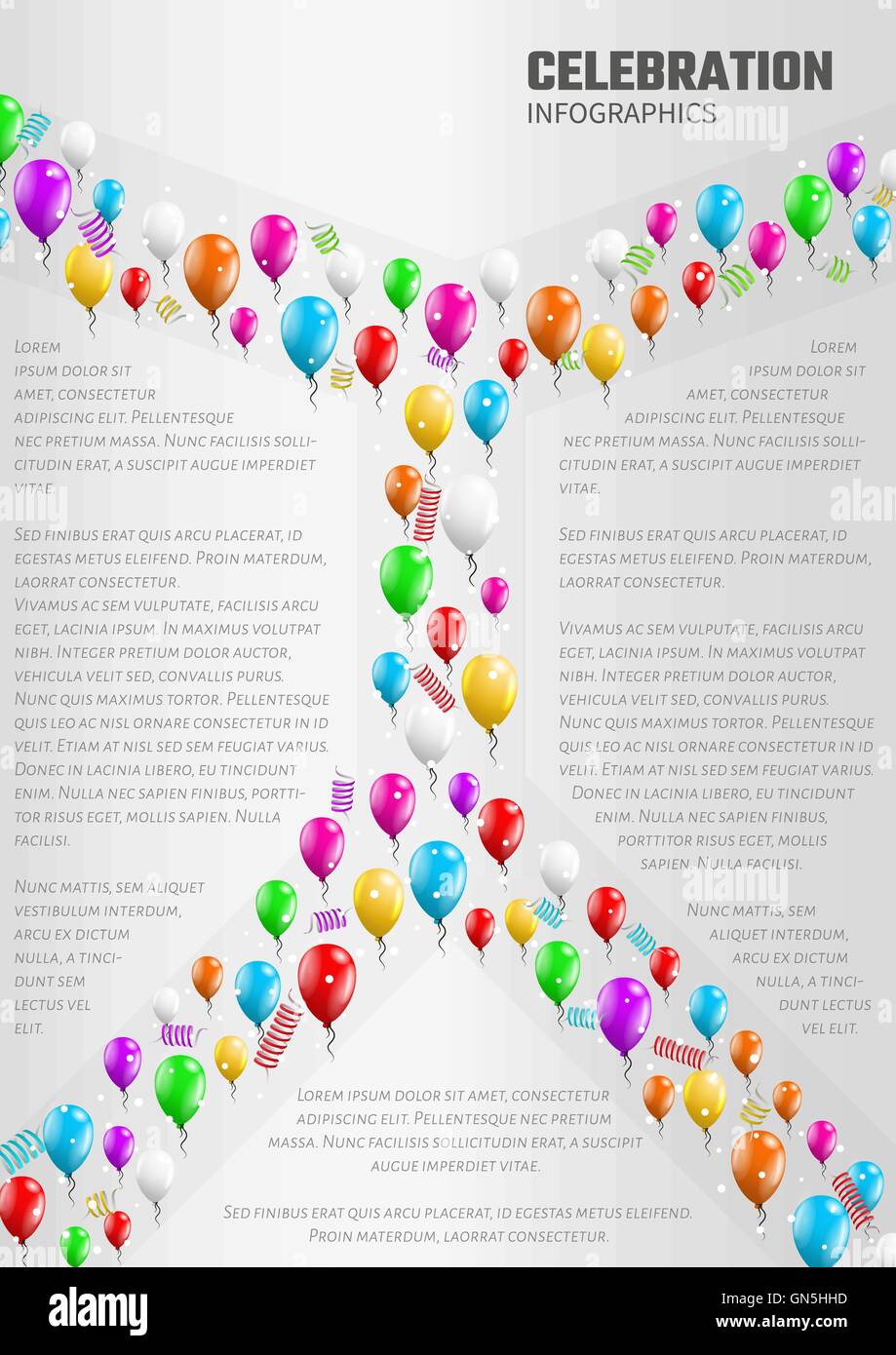 celebration infographics with balloons Stock Vector Image & Art - Alamy