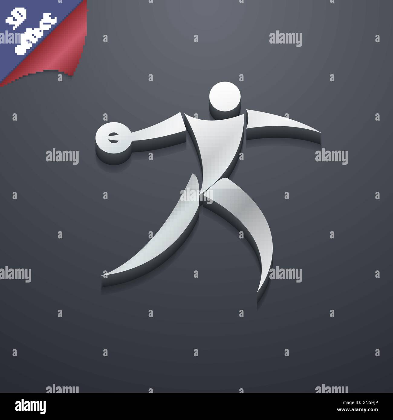 Discus thrower icon symbol. 3D style. Trendy, modern design with space ...