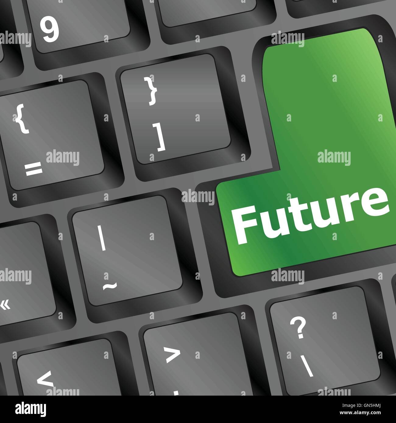 future time concept with key on computer keyboard vector illustration ...