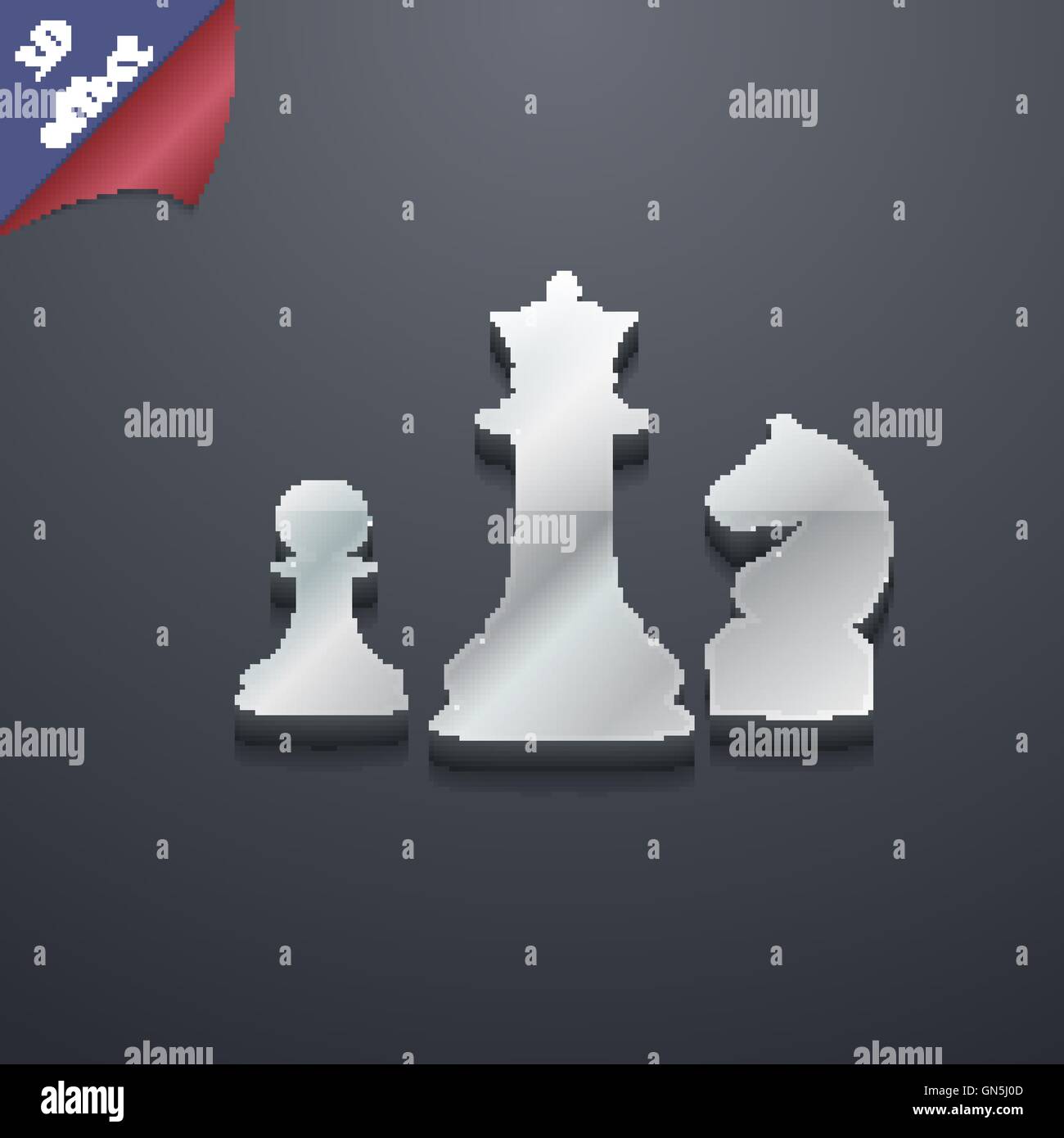 chess Game icon symbol. 3D style. Trendy, modern design with space for ...