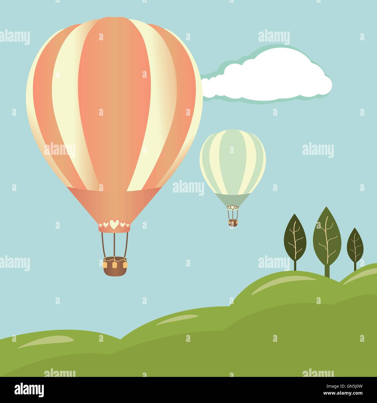 Pastel balloons sky Stock Vector Images - Alamy