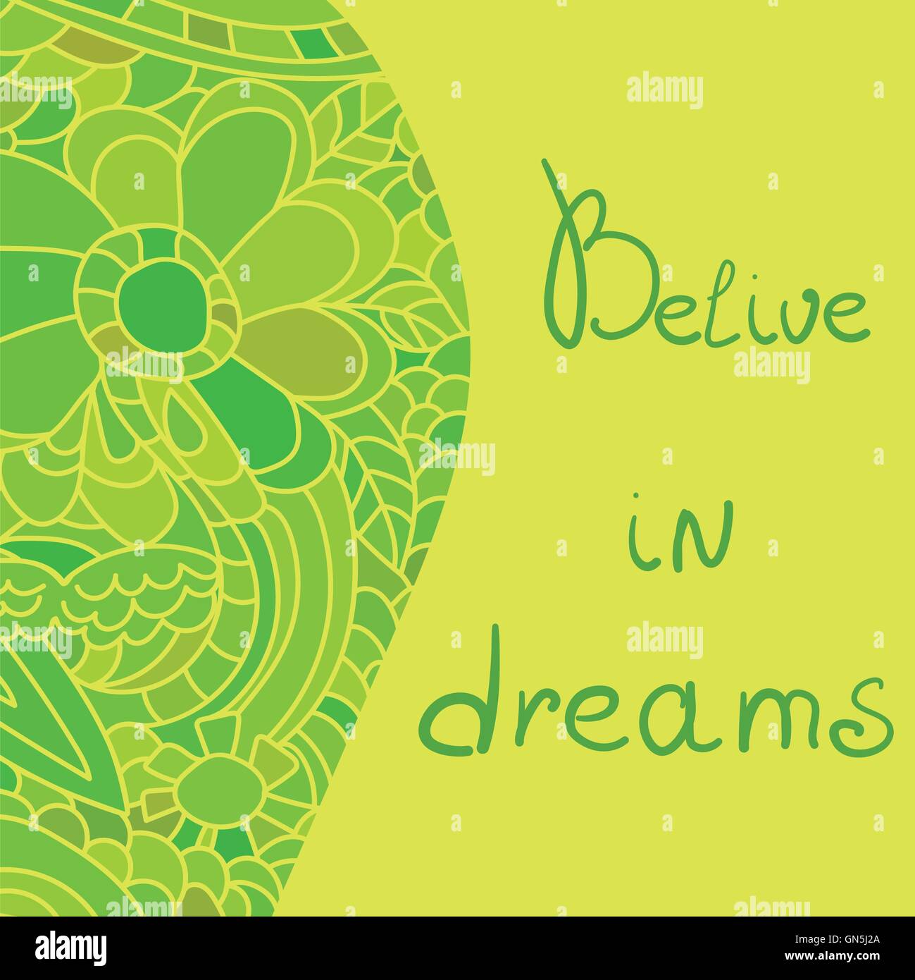 Cute card template in green colors Stock Vector Image & Art - Alamy