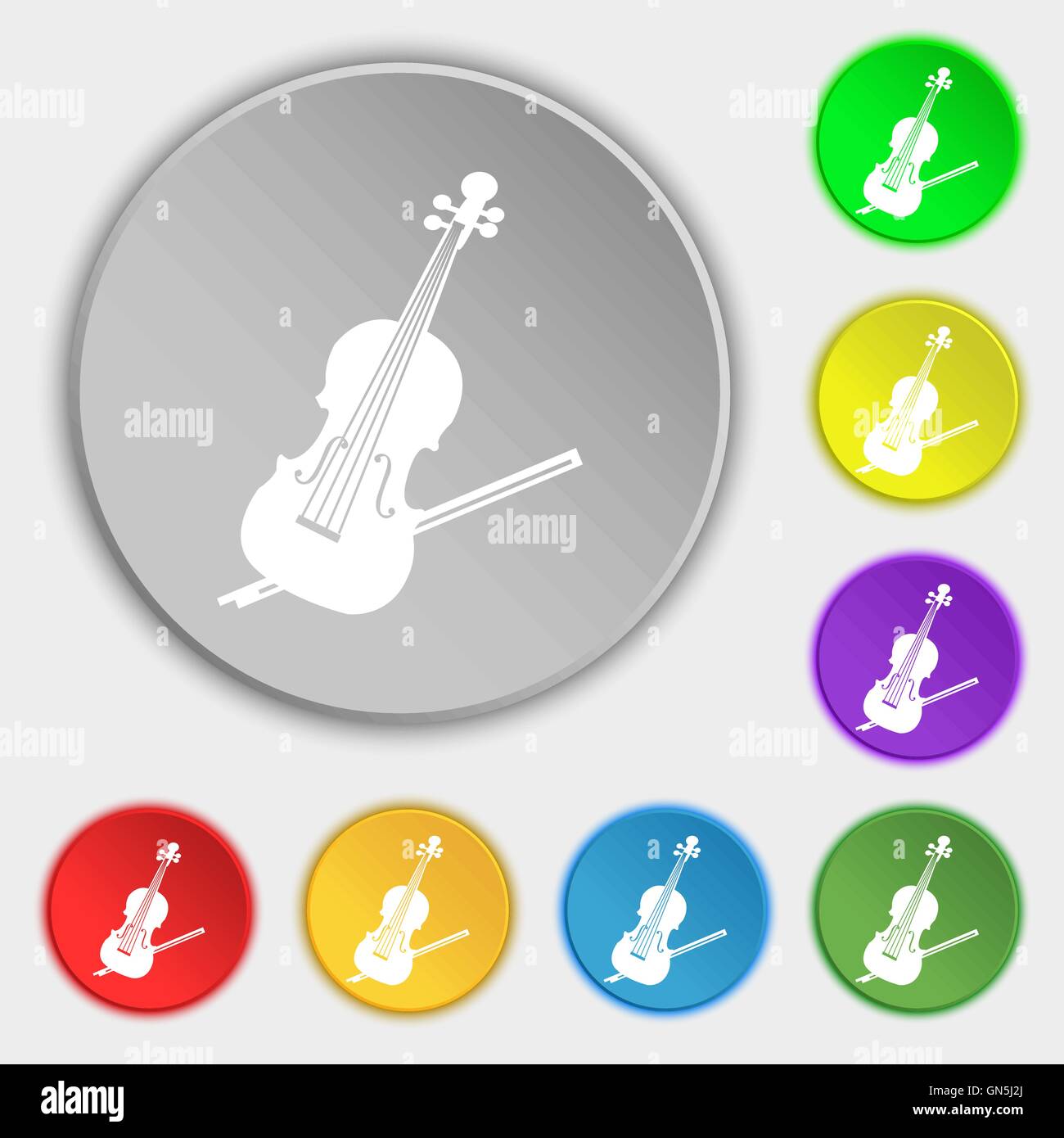Violin icon sign. Symbol on eight flat buttons. Vector Stock Vector Image & Art - Alamy