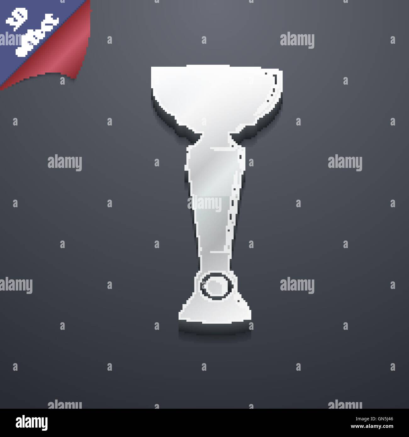 trophy icon symbol. 3D style. Trendy, modern design with space for your ...