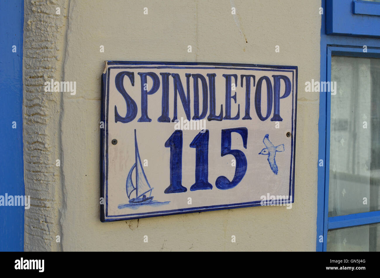 House name and number in Whitby, East Coast, North Yorkshire, England ...