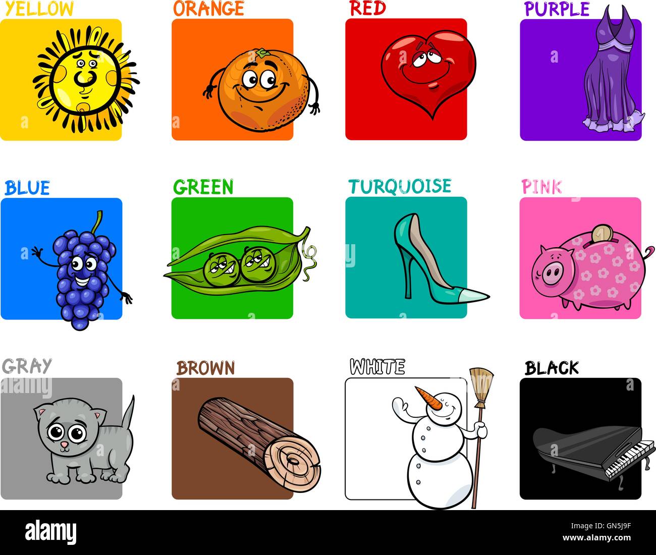 Cartoon illustration primary colors funny Stock Vector Images - Alamy